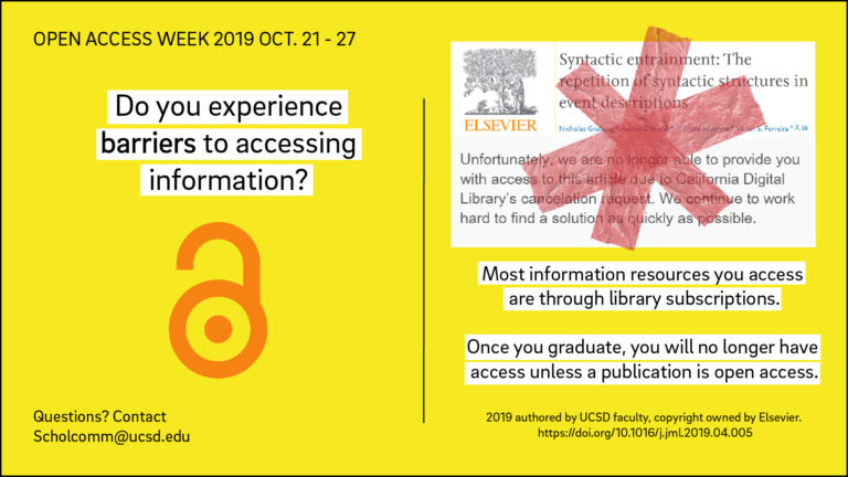 UC campuses celebrate Open Access Week 2019 - Office of Scholarly ...